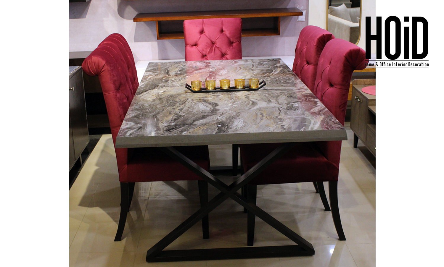 Arzu Dining Table with 6 Chairs - HOiD.pk