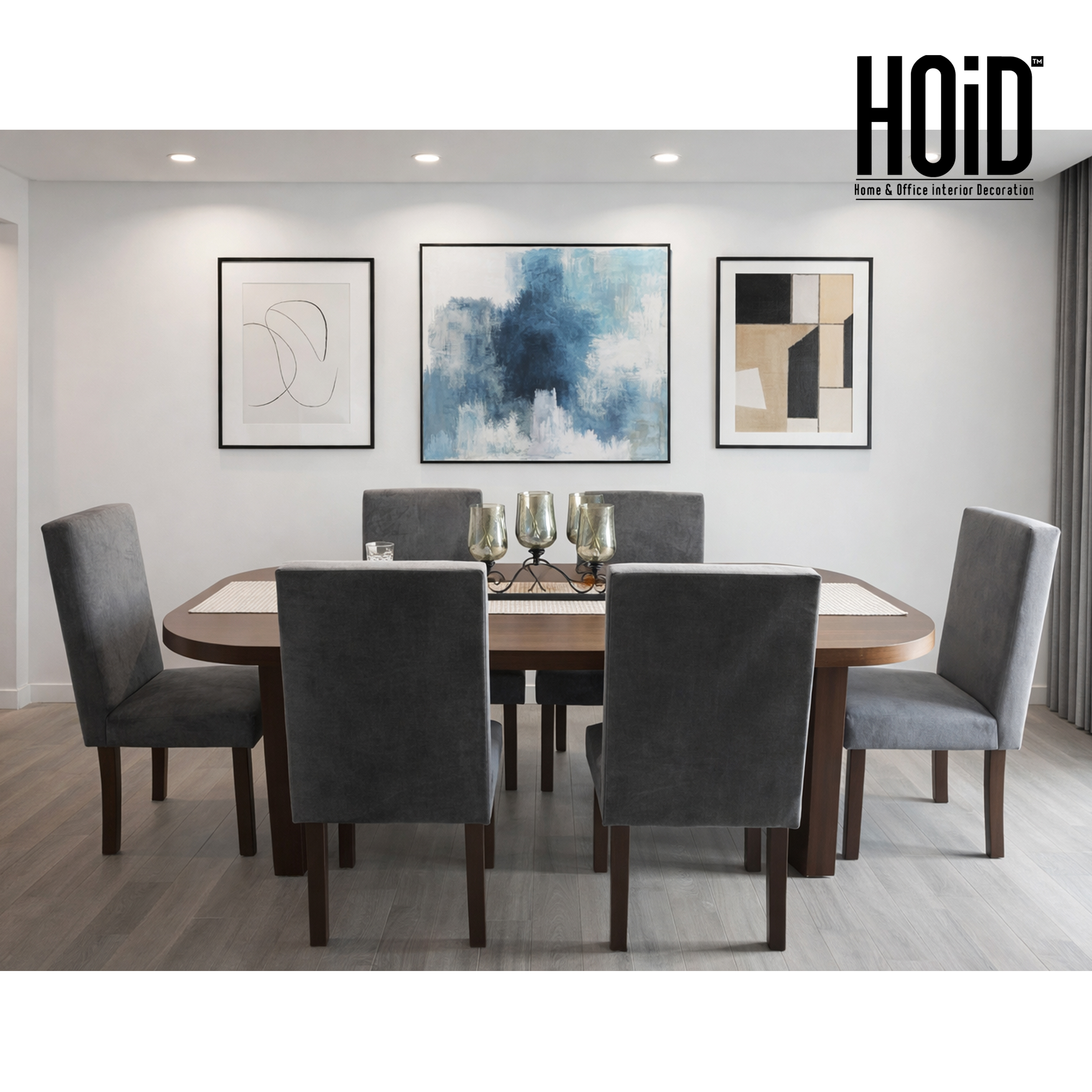 Throw! 1 Dining Table with 6 Mit Chairs - HOiD.pk