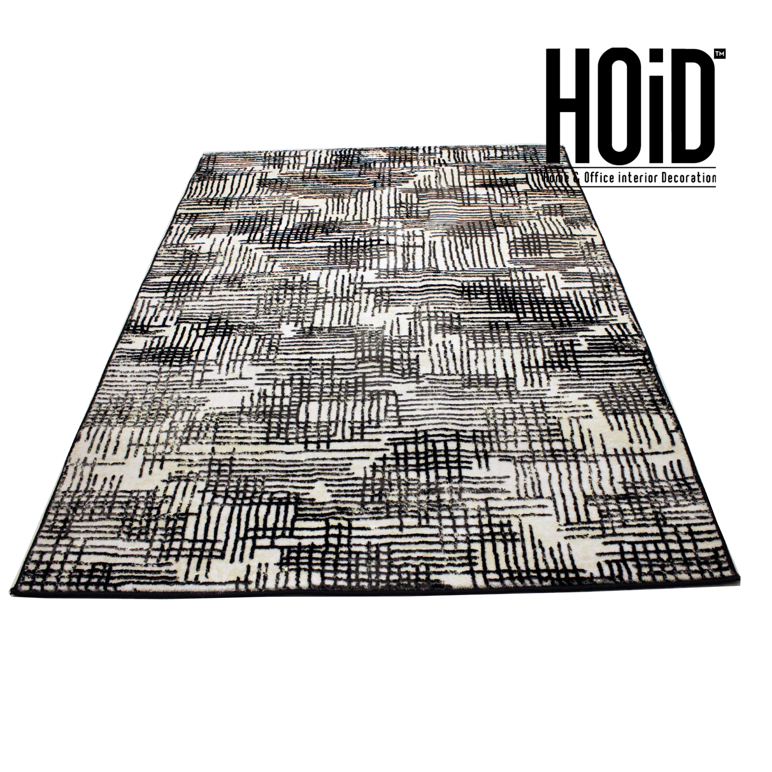 Black and White Rectangular Rug – HOiD.pk