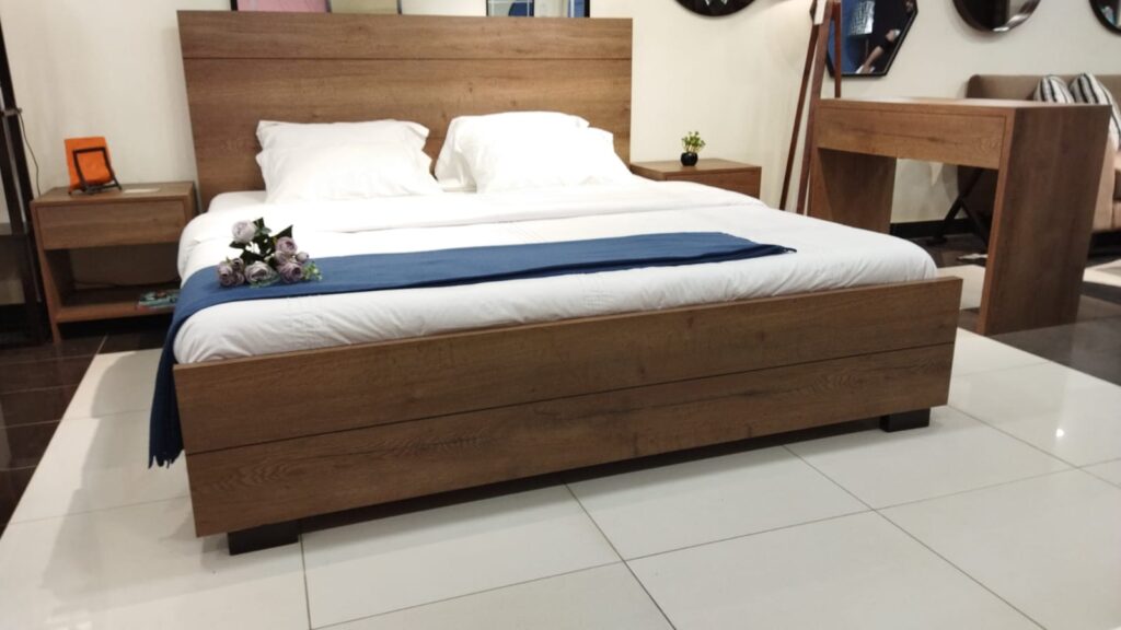 Goof Bed Set – Bed + 2 Side Tables + Dresser + Mirror – HOiD.pk