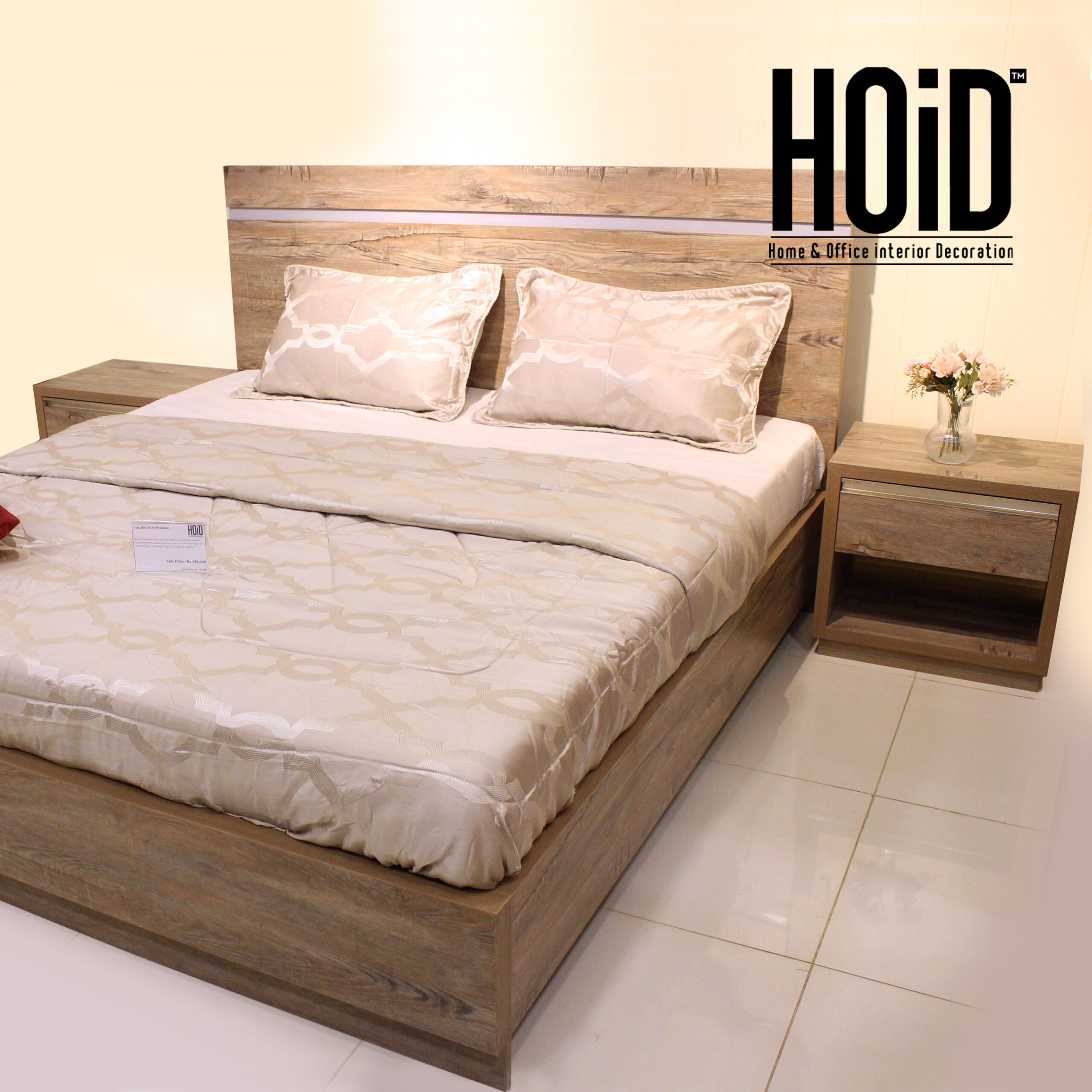 Cone Bed with 2 Side Tables in Melamine – HOiD.pk