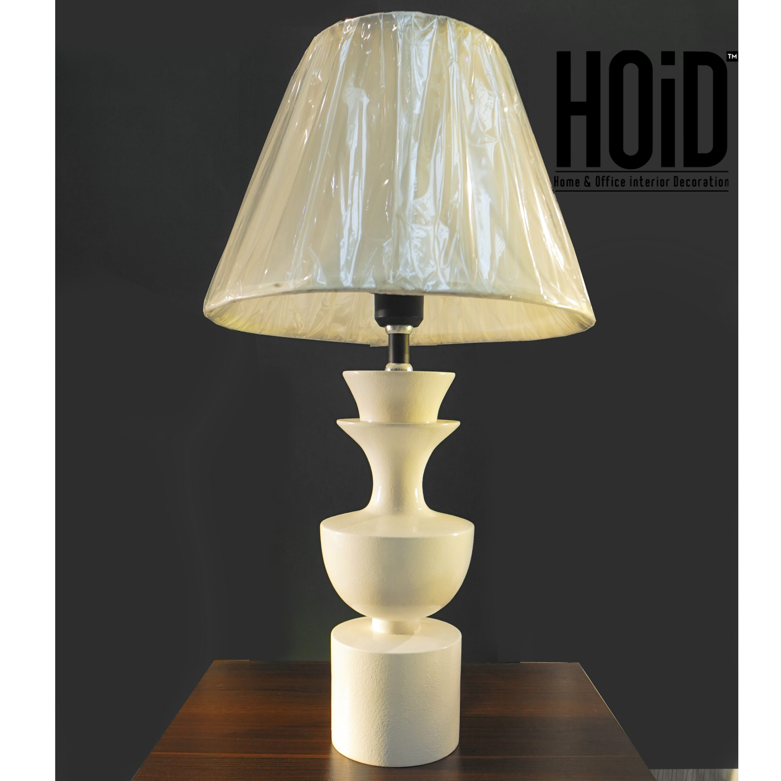 Pyramid Wooden Table Lamp with Shade – HOiD.pk