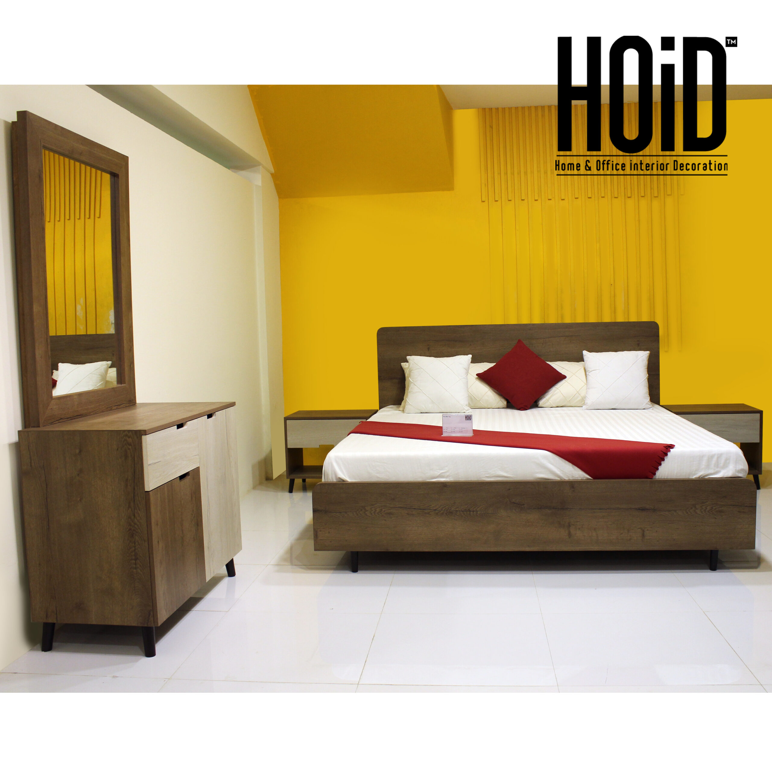 Turn Bed with 2 Side Tables, Dresser and Mirror – HOiD.pk