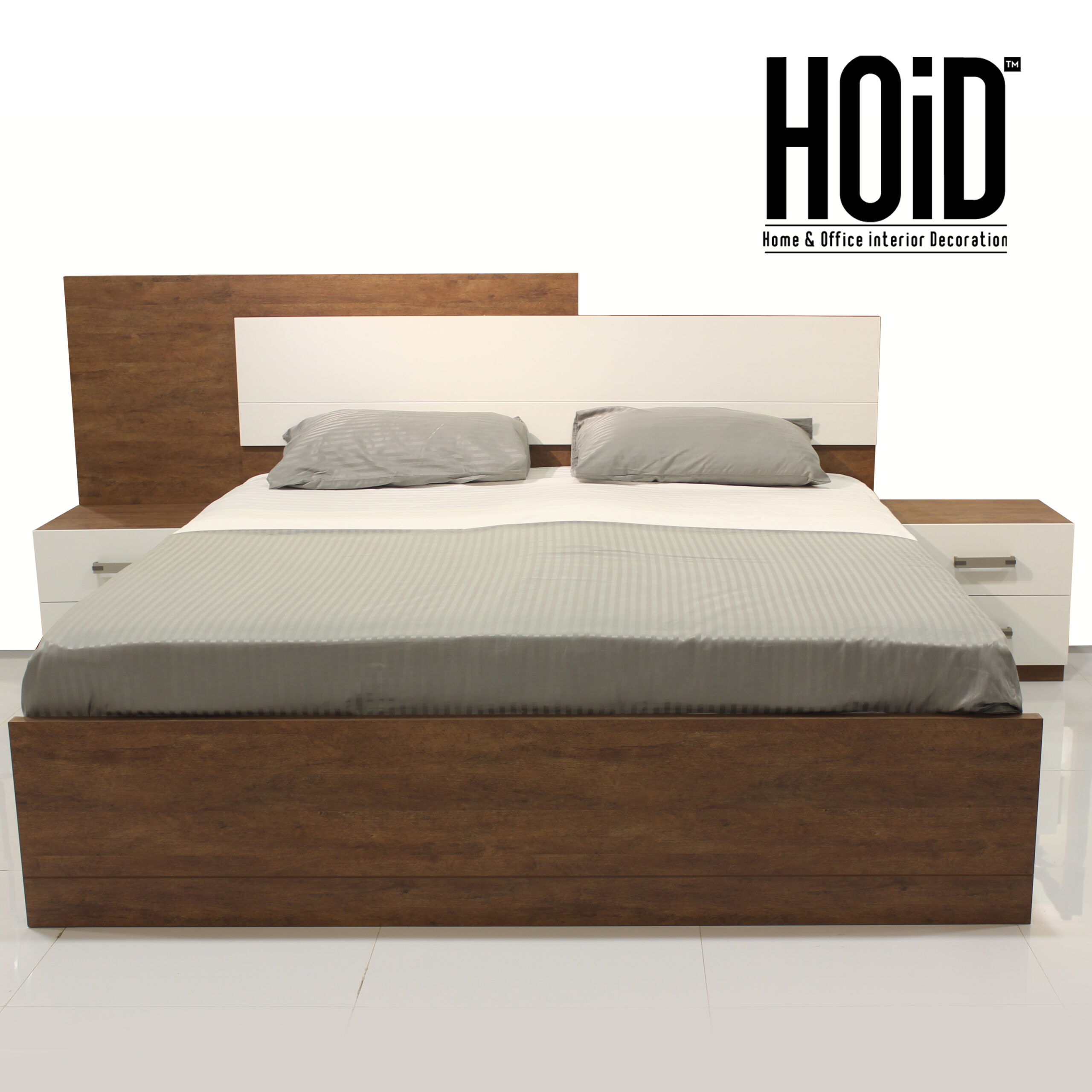 Code Bed with Extended Panel, 2 Side Tables, Dresser, Mirror with 2 ...
