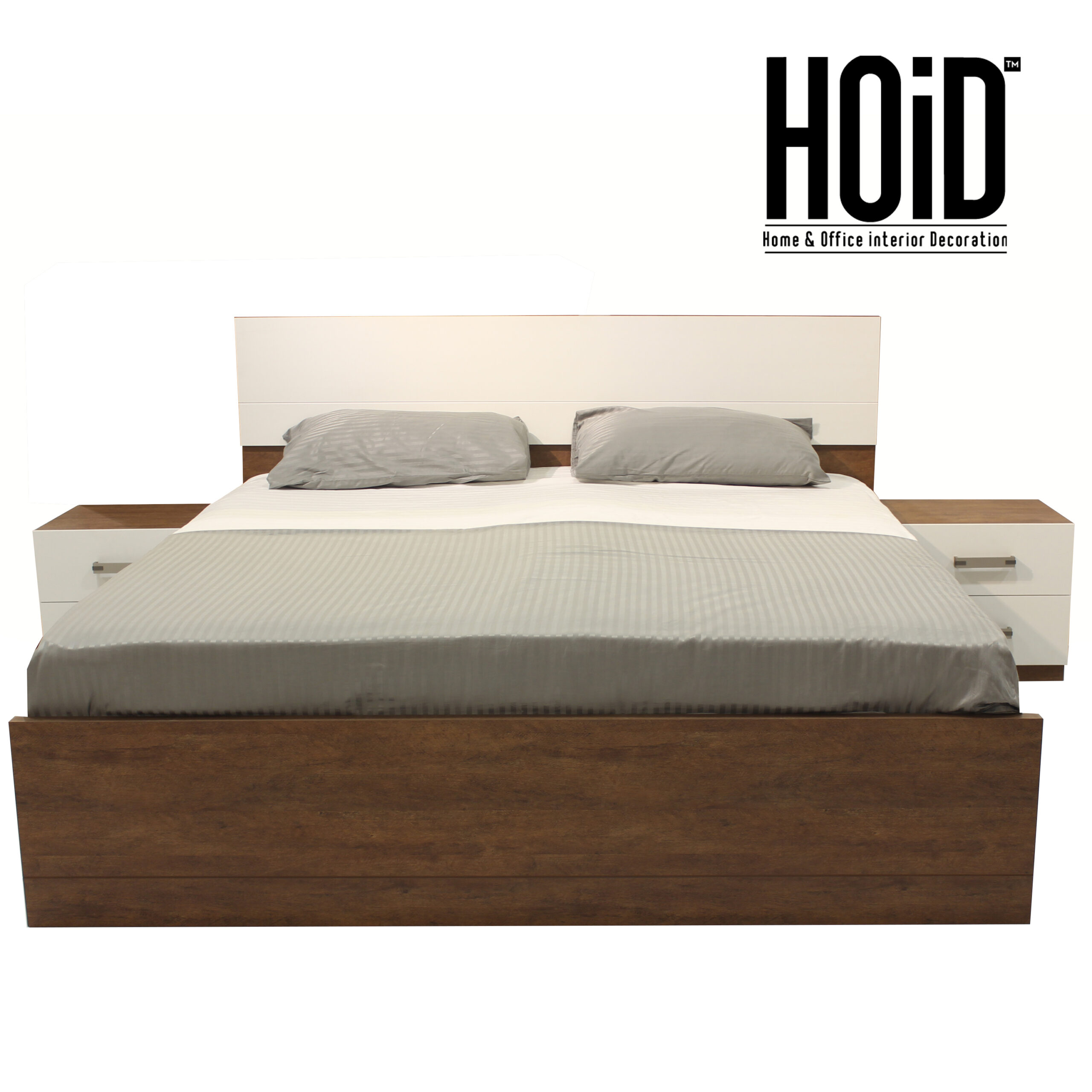 Code Bed with 2 Side Tables - HOiD.pk