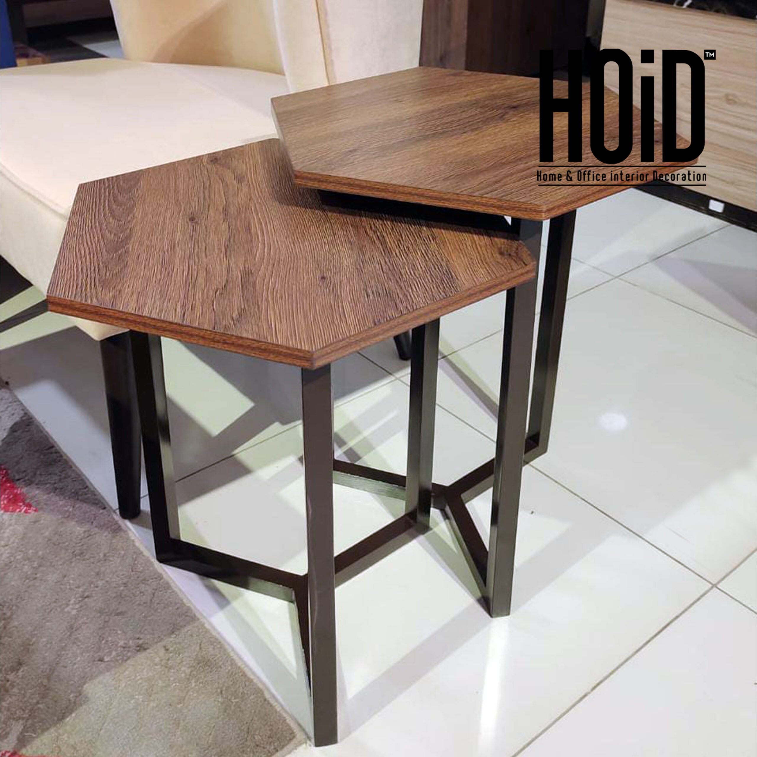 Bold Set of 2 Side Tables in Melamine - HOiD.pk