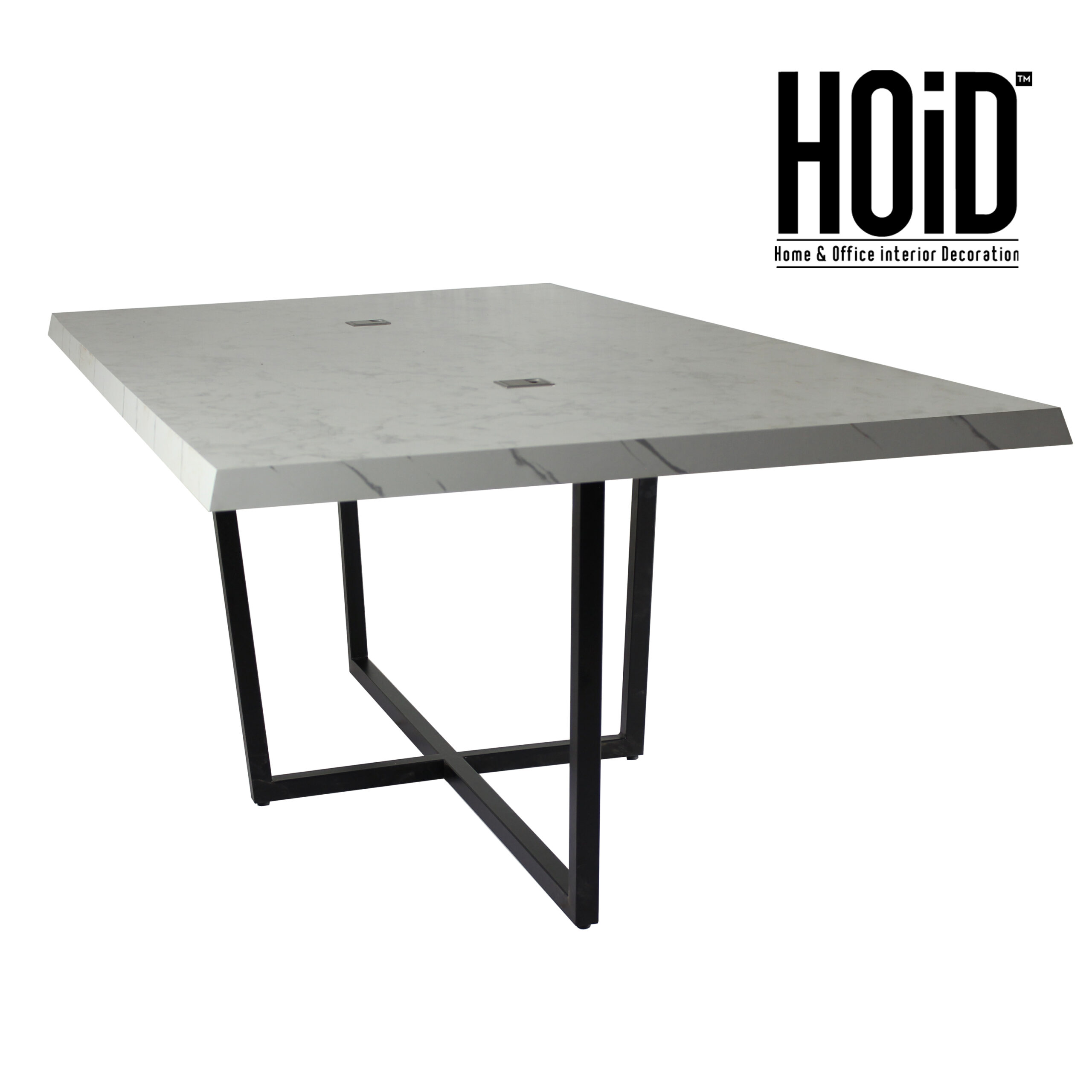 Slip Conference Table in 8 Feet Length with Rod Iron Legs - HOiD.pk
