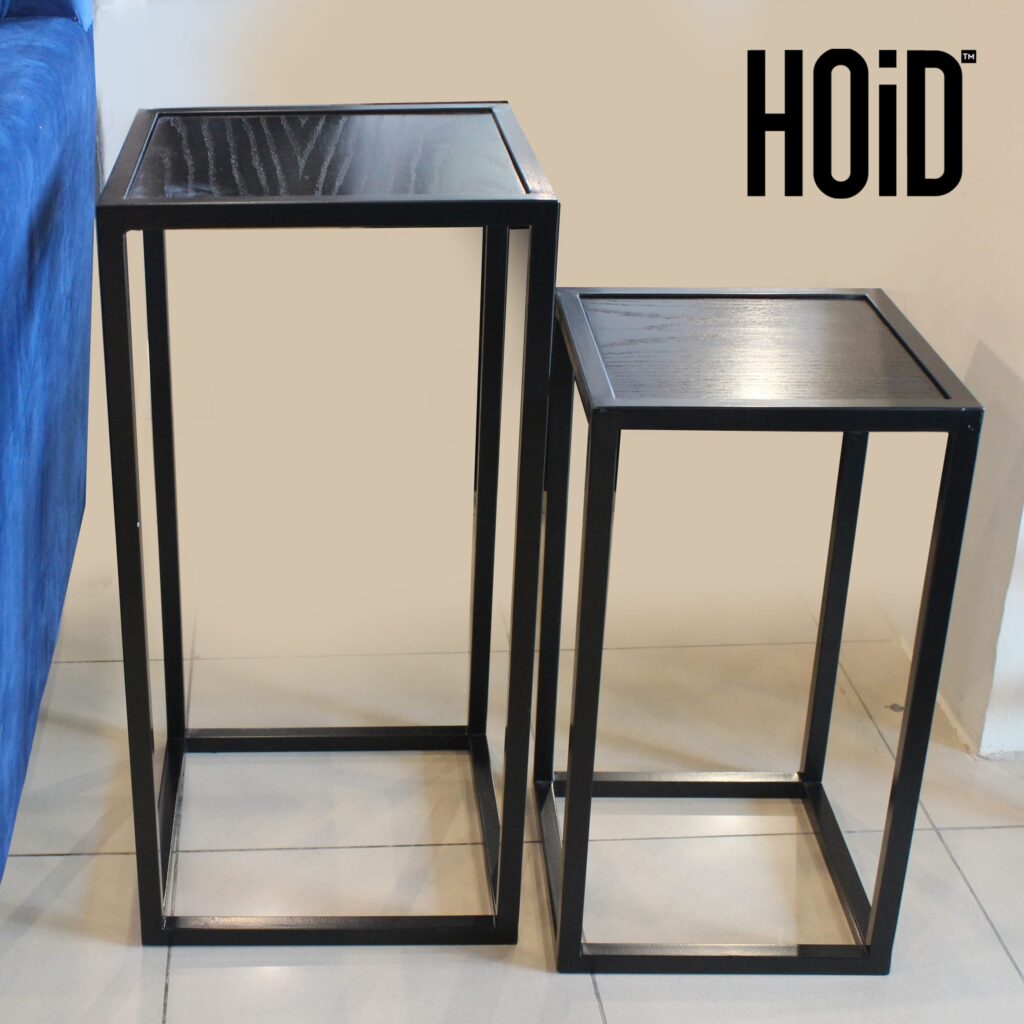 Copper! Set of 2 Round Rod Iron Table with Aryclic Top - HOiD.pk