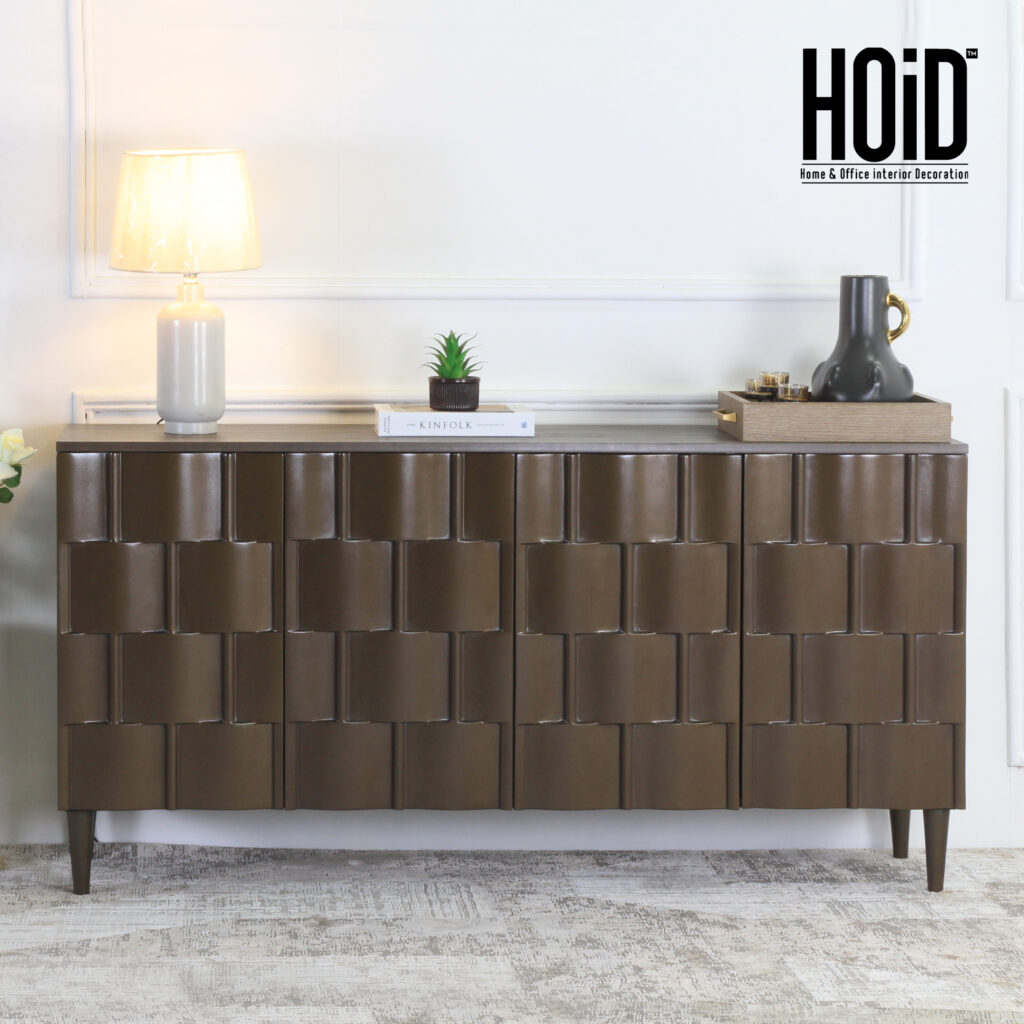 Happin Side Board with 4 3D Designer Doors - HOiD.pk